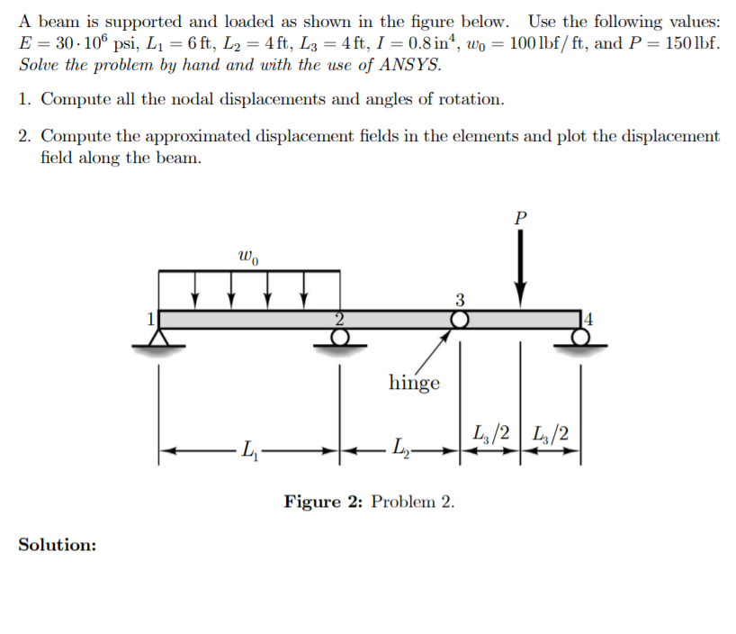 Solve using FEA by hand and if possible show setup in | Chegg.com