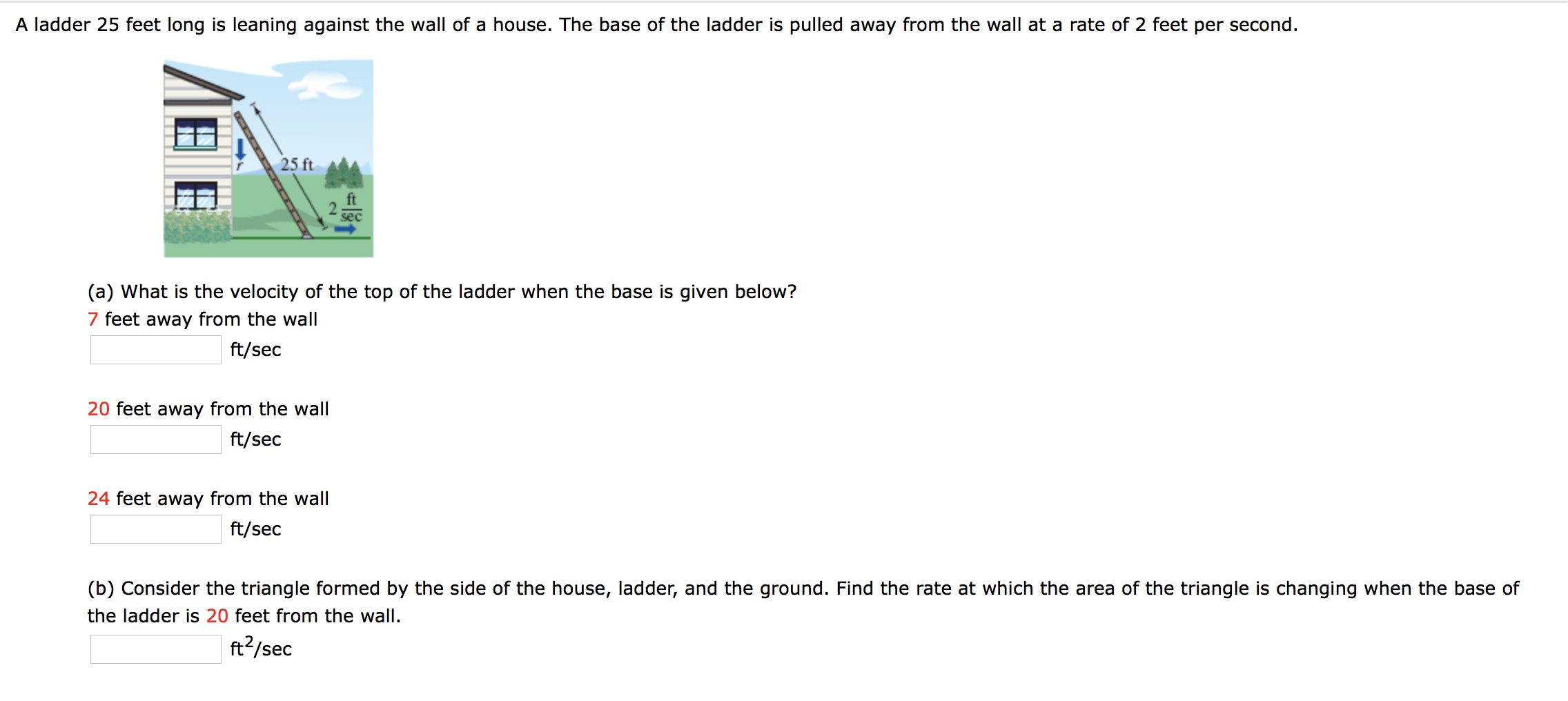 Solved A ladder 25 feet long is leaning against the wall of | Chegg.com