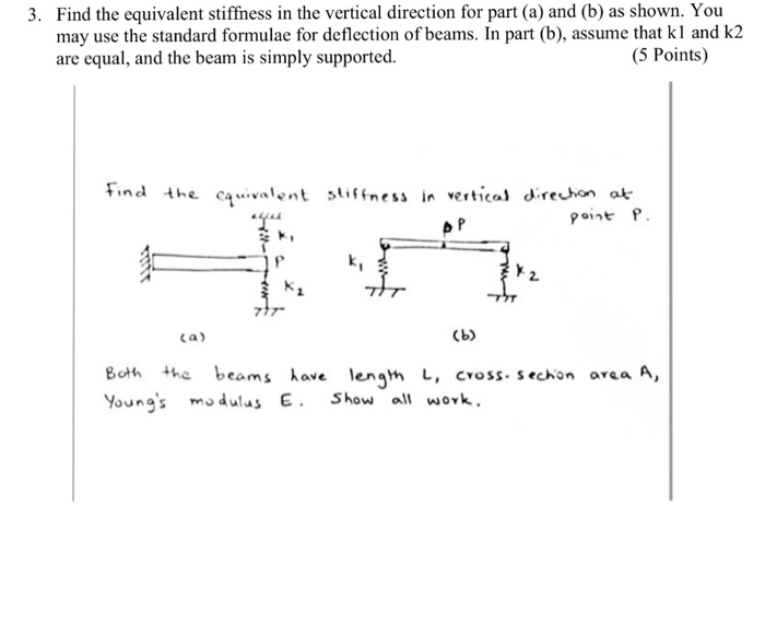 Solved Find the equivalent stiffness in the vertical | Chegg.com