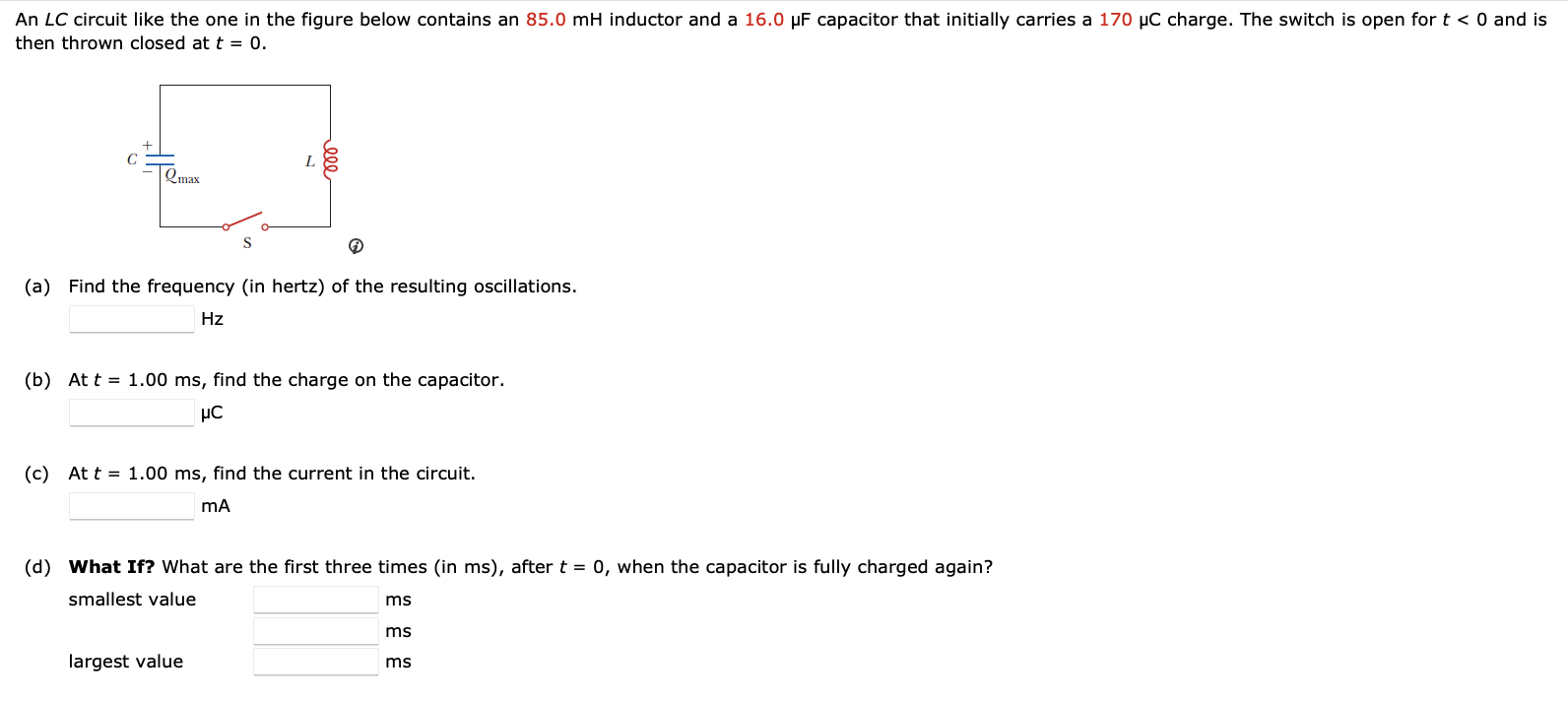 Solved An ??C ﻿circuit like the one in the figure below | Chegg.com