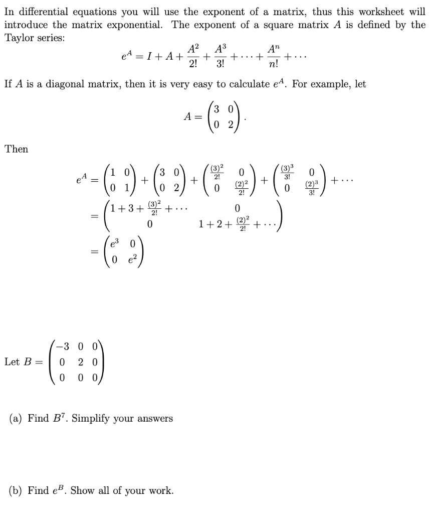 Solved In differential equations you will use the exponent | Chegg.com