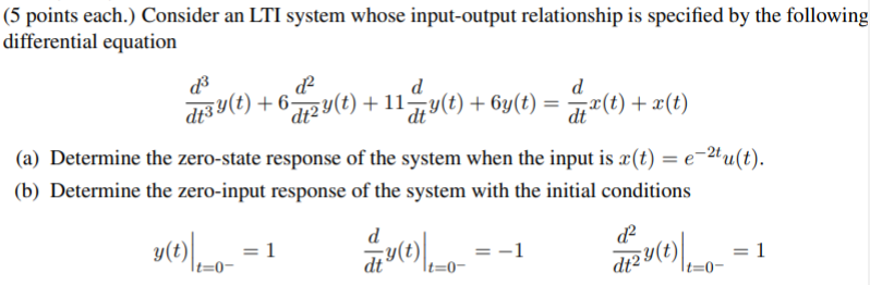 Solved 5 Points Each Consider An Lti System Whose