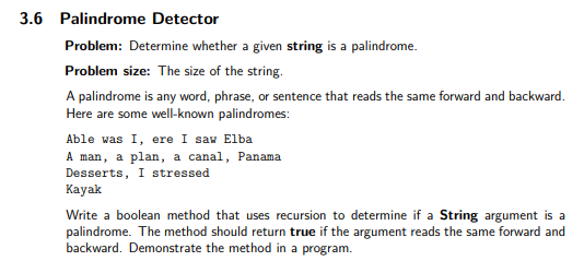 Solved 3.6 Palindrome Detector Problem: Determine whether a | Chegg.com