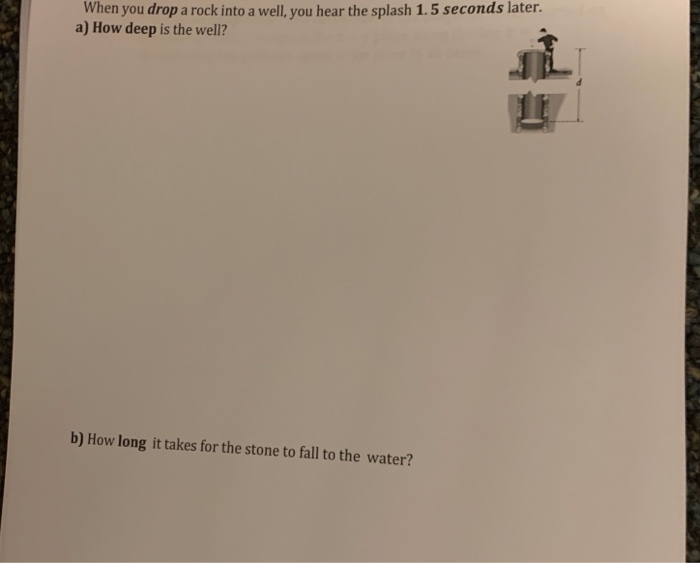 Solved When you drop a rock into a well, you hear the splash | Chegg.com