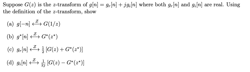 Solved Suppose G(z) is the z-transform of | Chegg.com
