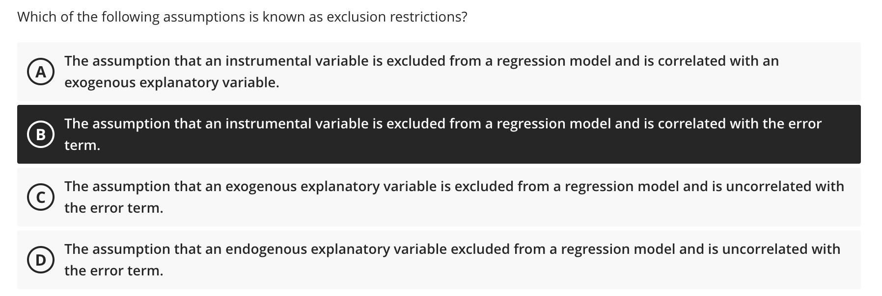 Solved Which of the following assumptions is known as | Chegg.com