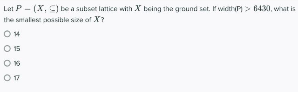 Solved Let P = (X, S) be a subset lattice with X being the | Chegg.com