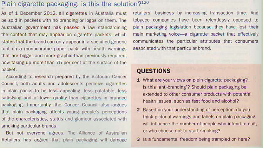 Solved Plain cigarette packaging: is this the solution?120 | Chegg.com