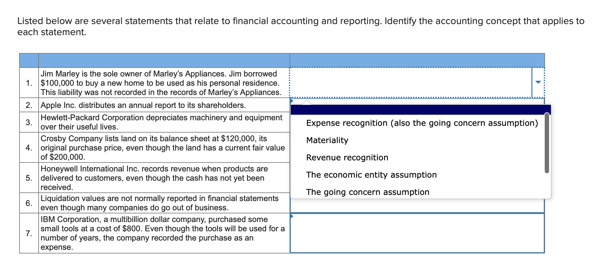 Solved Listed below are several statements that relate to | Chegg.com