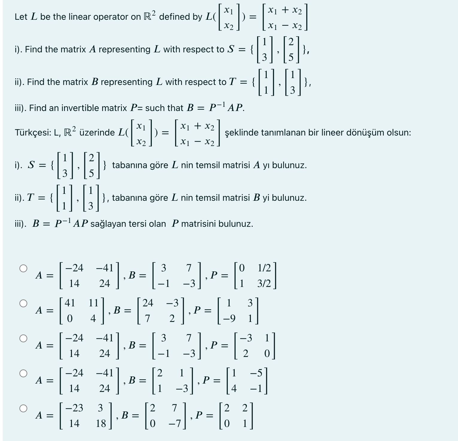 Solved Let L be the linear operator on R2 defined by | Chegg.com