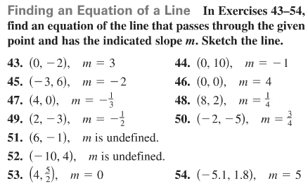 Solved Finding an Equation of a Line In Exercises 43-54, | Chegg.com