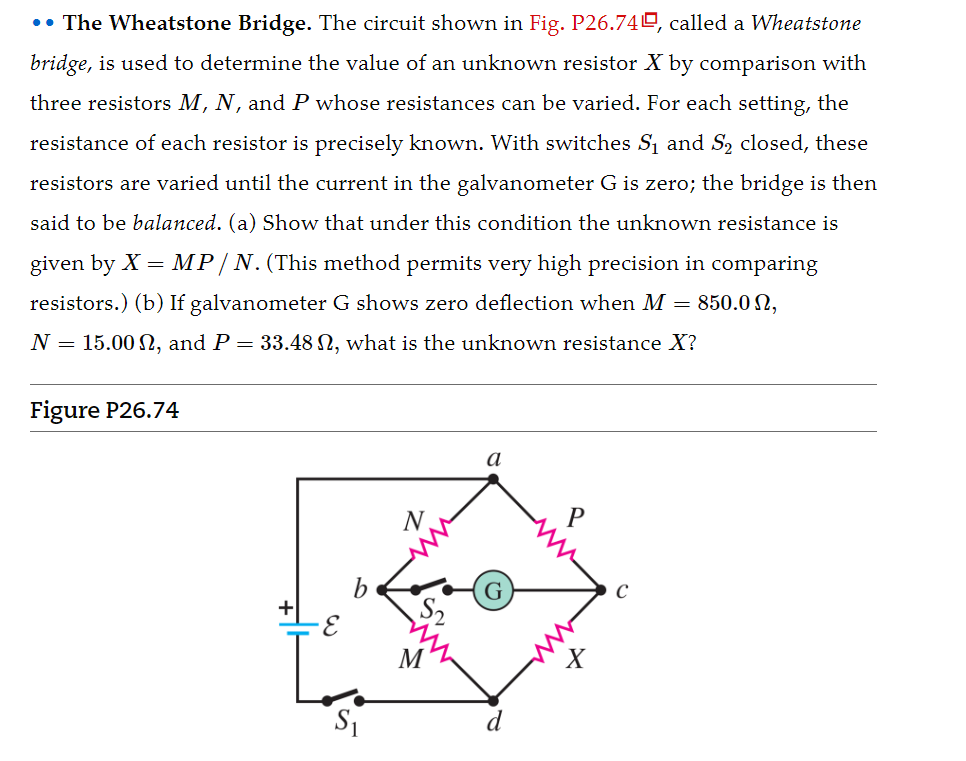 Solved The Wheatstone Bridge. The circuit shown in Fig. | Chegg.com