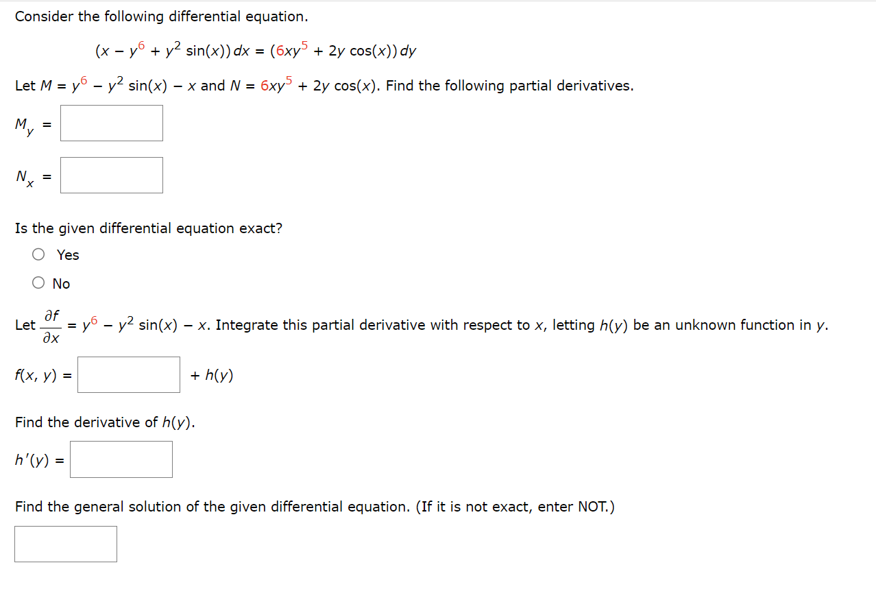 Solved Consider the following differential equation. | Chegg.com