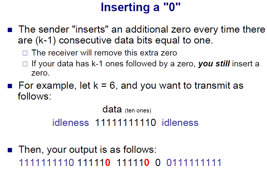 Solved a) Consider bit-stuffing (also known as | Chegg.com