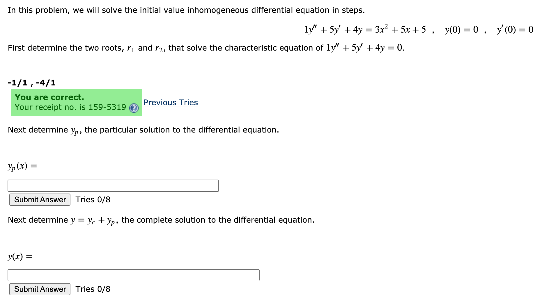 Solved I am stuck with part b and c and this math system | Chegg.com