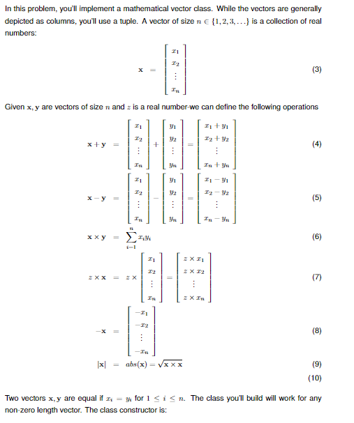 Solved In this problem, you'll implement a mathematical | Chegg.com