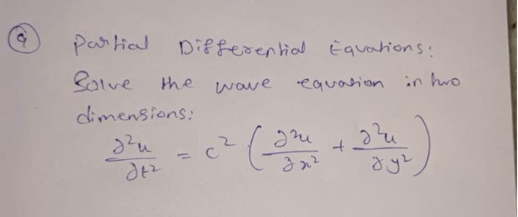 Solved Partial Differential Equations: Solve the wave | Chegg.com