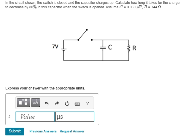 Solved In the circuit shown, the switch is closed and the | Chegg.com