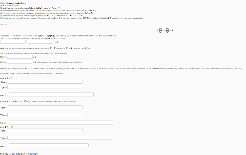 Solved (1 point) Important Instructions: (1) As typed as | Chegg.com