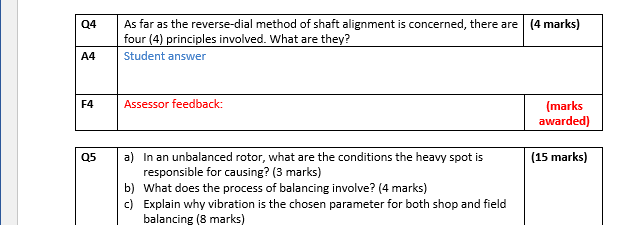 [Solved]: Q4 As far as the reverse-dial method of shaft al