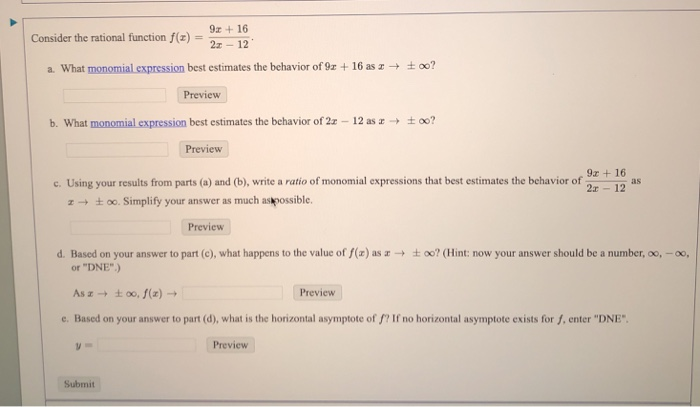 Solved Consider the rational function f(e1 a. What monomial | Chegg.com
