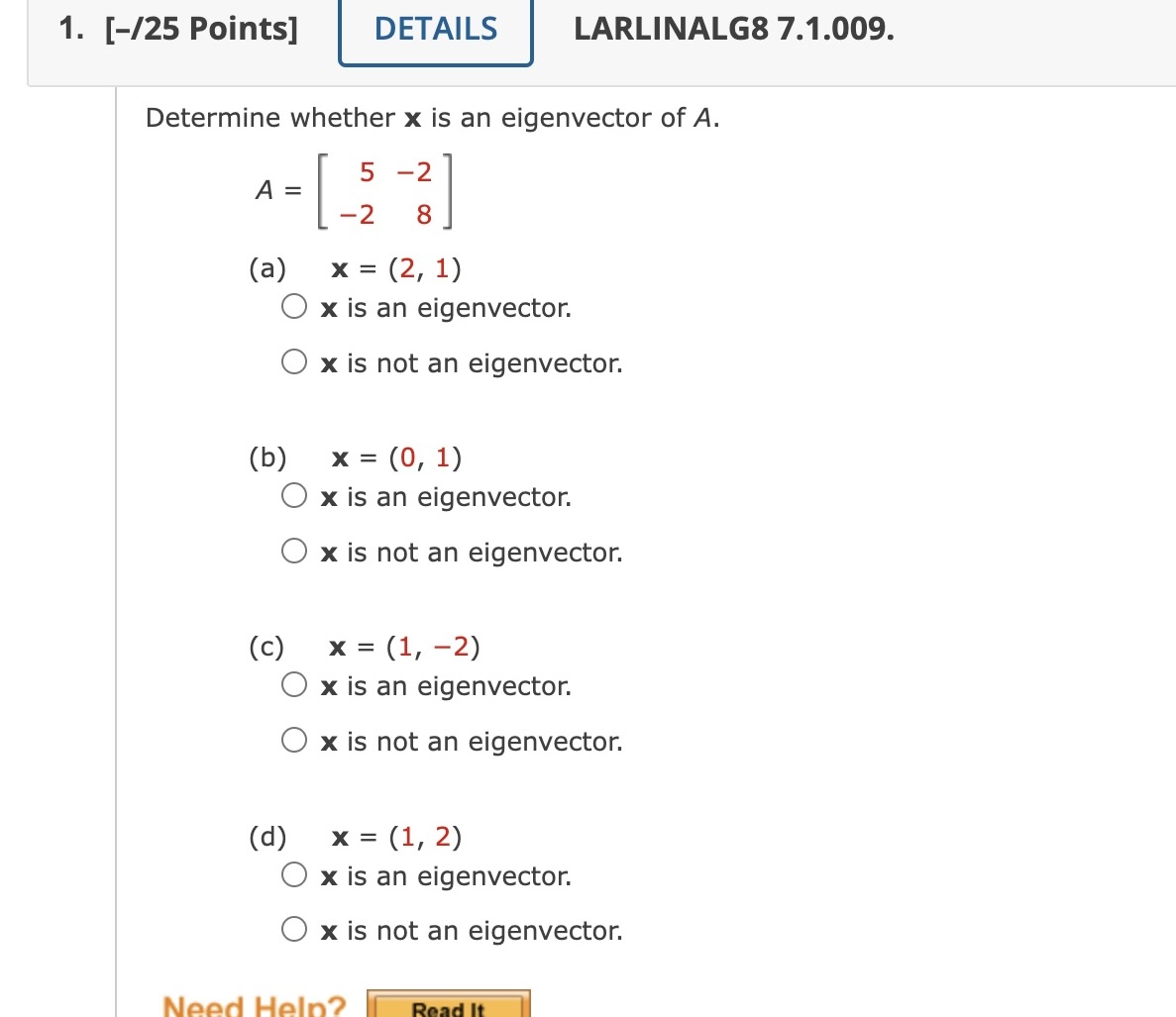 Solved Determine Whether X Is An Eigenvector Of A