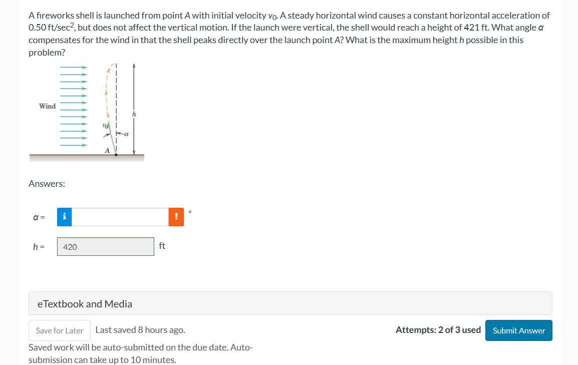 Solved A fireworks shell is launched from point A with | Chegg.com