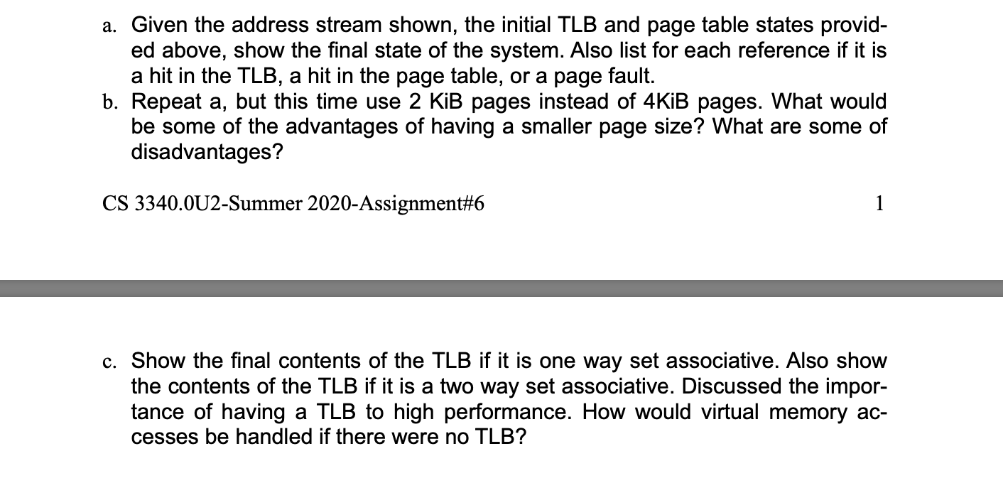 1-Virtual memory use a page table to track the | Chegg.com