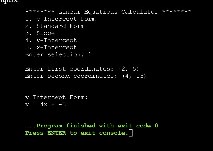 Solved Write a C++ ﻿program that performs calculations based | Chegg.com