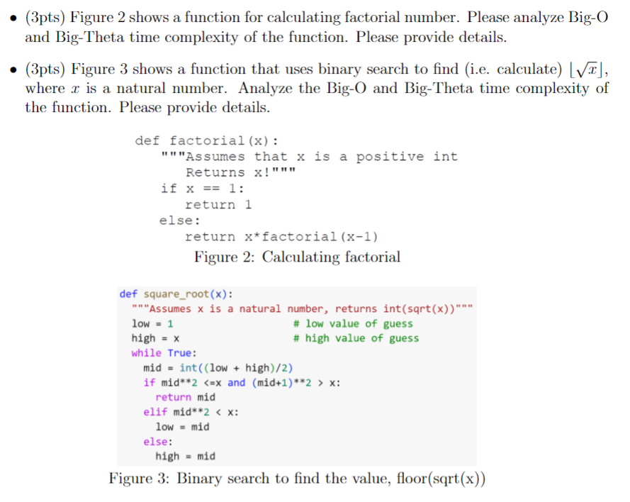 Solved (3pts) ﻿Figure 2 ﻿shows a function for calculating | Chegg.com