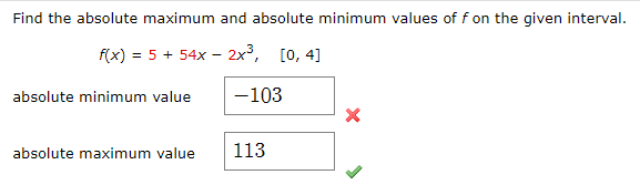 Solved Find the absolute maximum and absolute minimum values | Chegg.com
