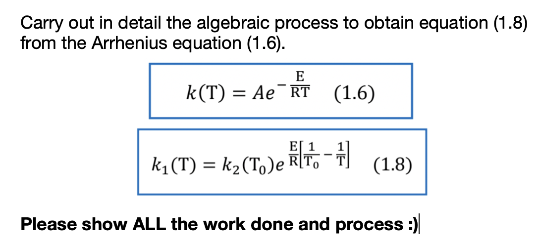 Solved Carry out in detail the algebraic process to obtain | Chegg.com