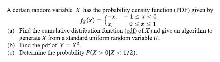 Solved A certain random variable X has the probability | Chegg.com