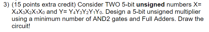 Solved 3) (15 points extra credit) Consider TWO 5-bit | Chegg.com
