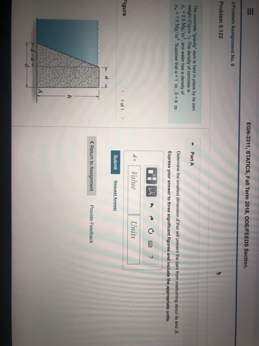 Solved EGN-3311, STATICS, Fall Term 2018, ODE/FEEDS Section. | Chegg.com