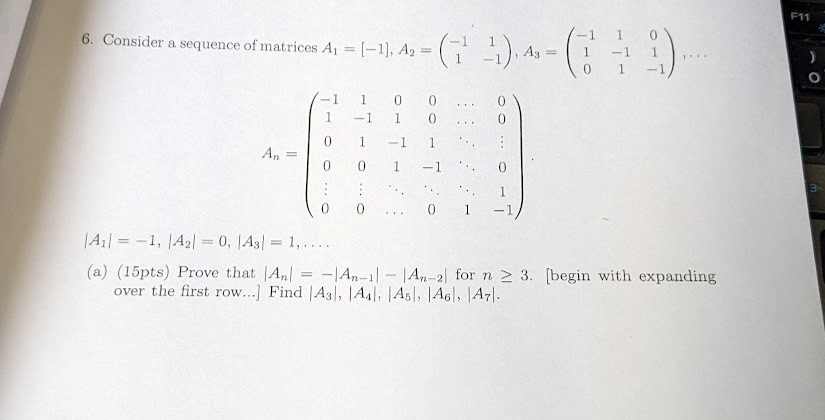 6. Consider a sequence of matrices | Chegg.com