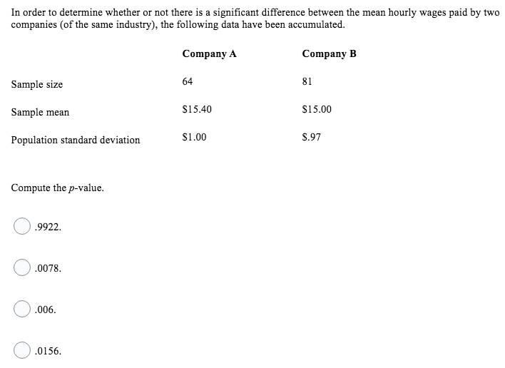 Solved In order to estimate the difference between the | Chegg.com