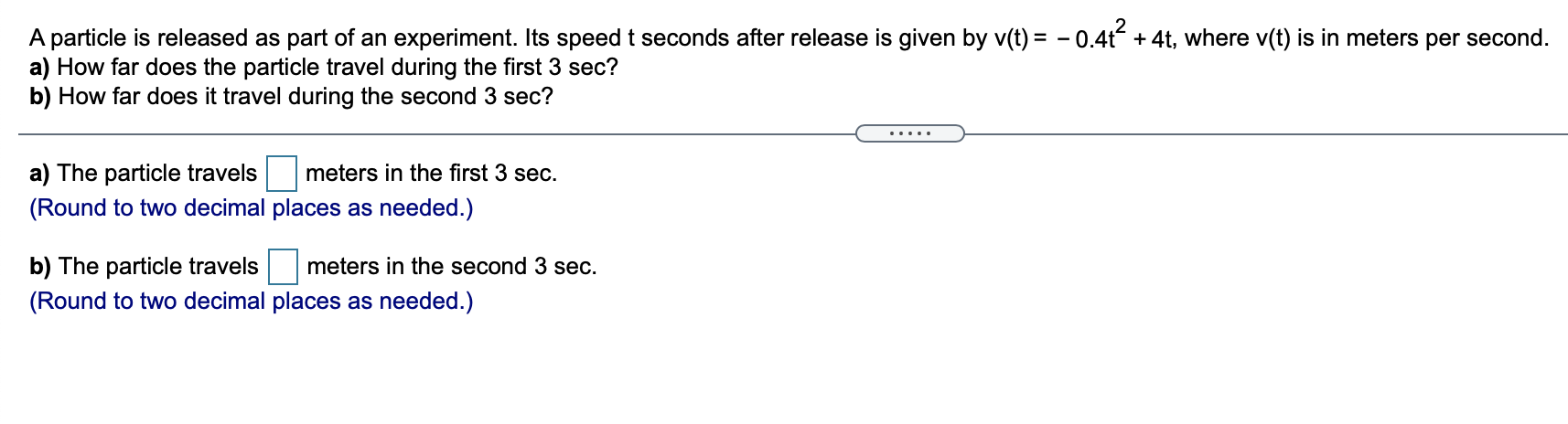 Solved A particle is released as part of an experiment. Its | Chegg.com