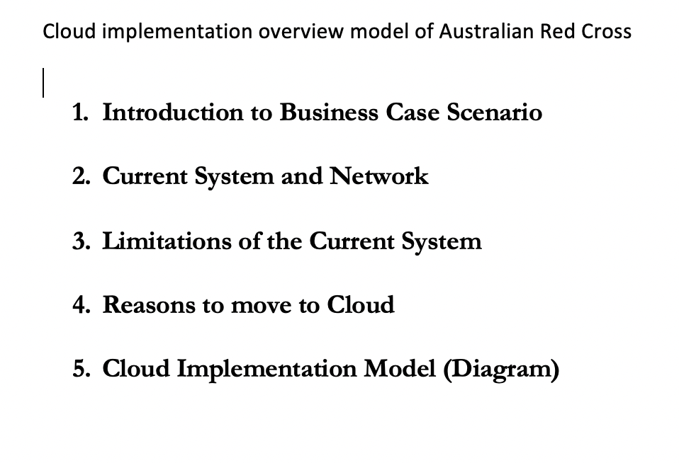 Solved Cloud implementation overview model of Australian Red | Chegg.com