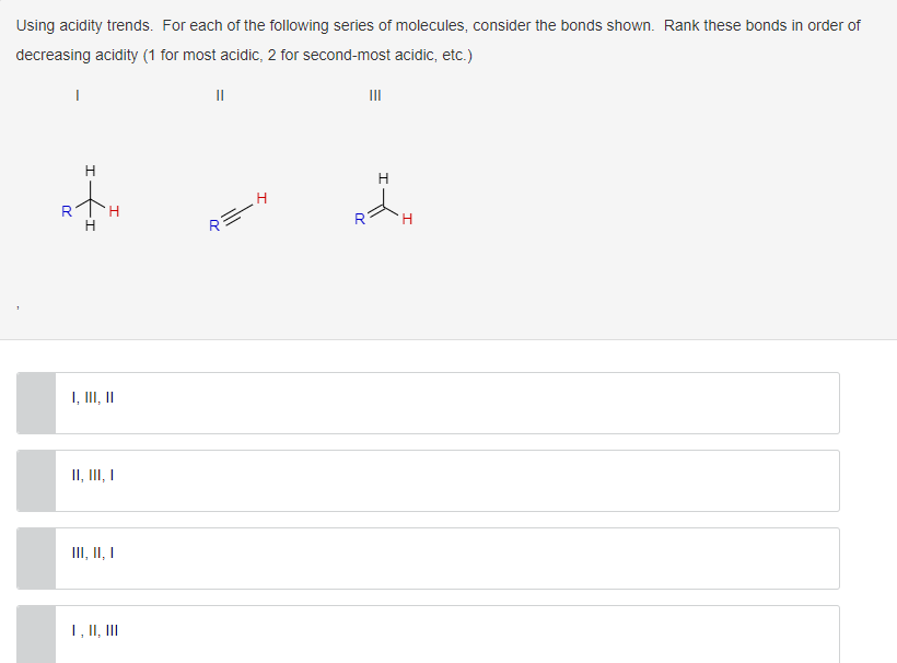 Solved Using acidity trends. For each of the following | Chegg.com