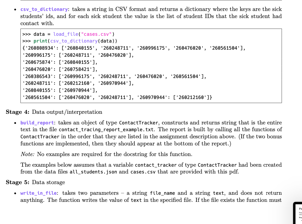 Part 3: contactTracingSystem – putting all together | Chegg.com