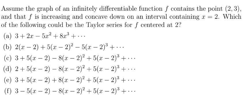 Solved Assume the graph of an infinitely differentiable | Chegg.com