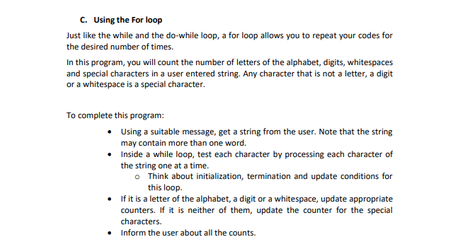 Solved C Using The For Loop Just Like The While And The Chegg