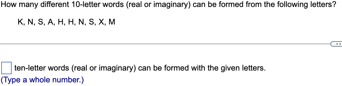 Solved How many different 10-letter words (real or | Chegg.com