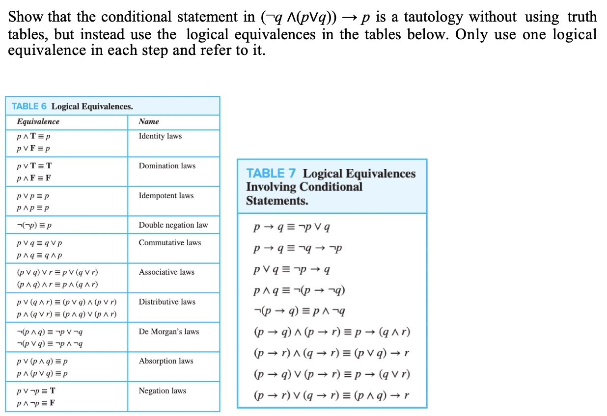 Solved Show that the conditional statement in | Chegg.com