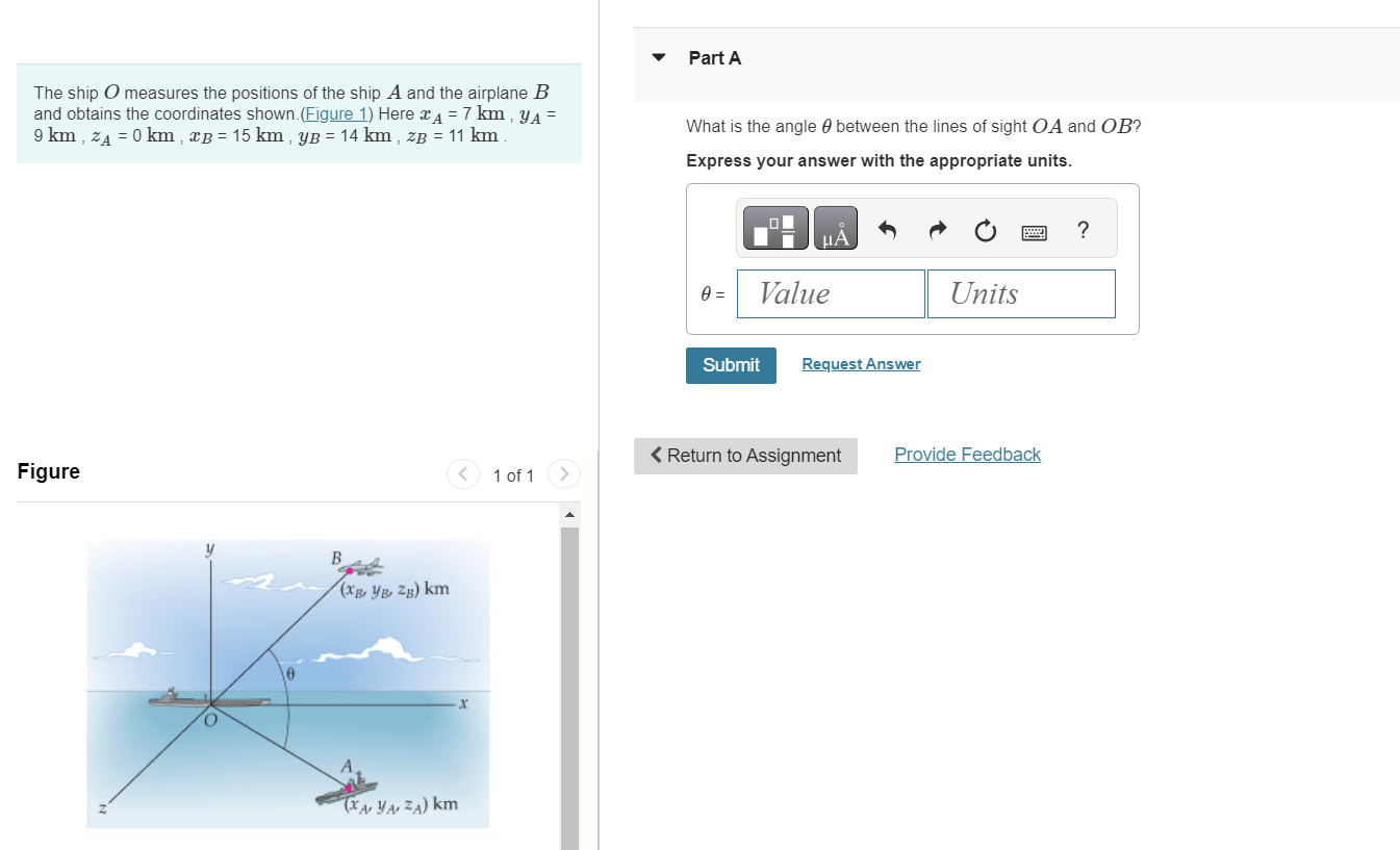 Solved The ship O measures the positions of the ship A and | Chegg.com