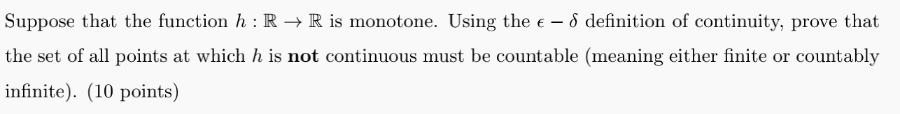Solved Suppose that the function h: R + R is monotone. Using | Chegg.com