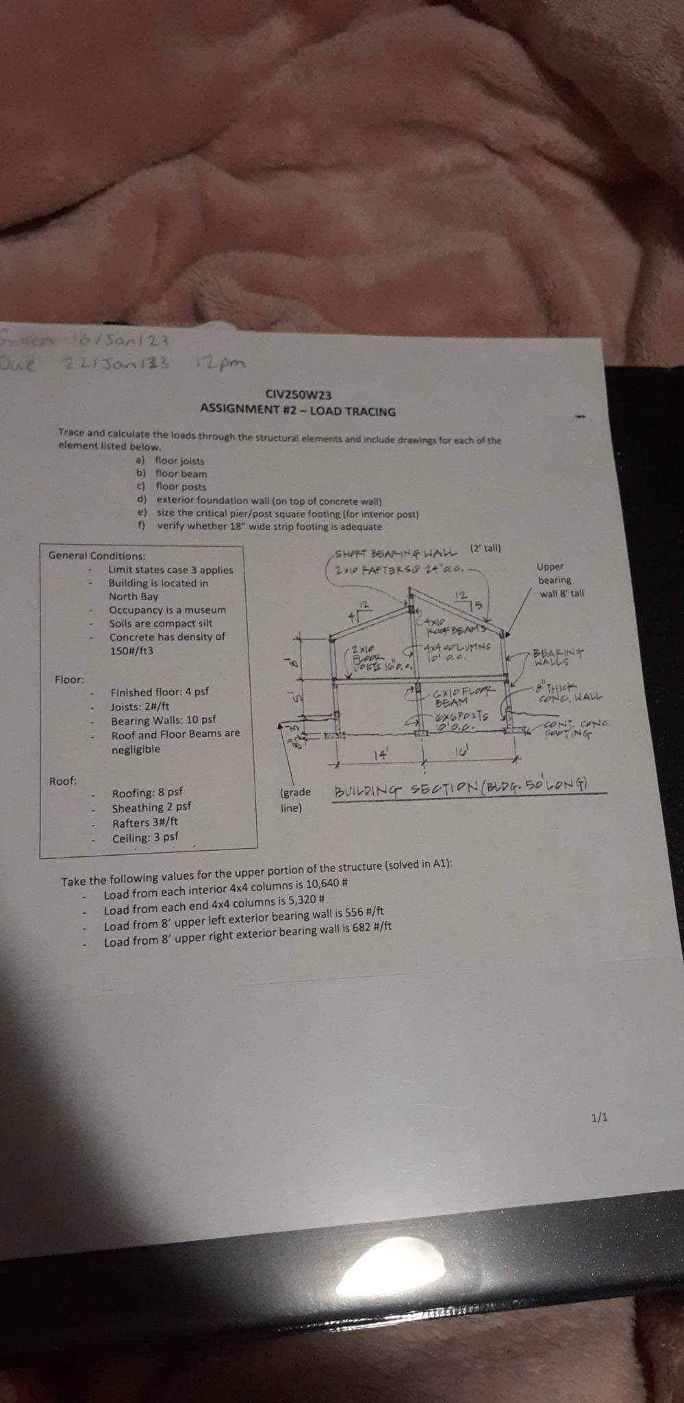 Solved Trace and calculate the loads through the structural | Chegg.com