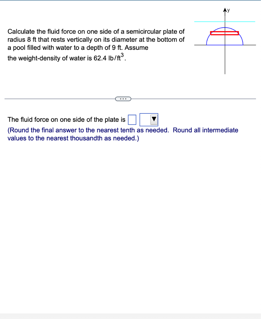Solved Calculate the fluid force on one side of a | Chegg.com