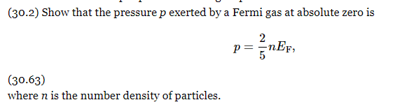 Solved (30.2) Show that the pressure p exerted by a Fermi | Chegg.com